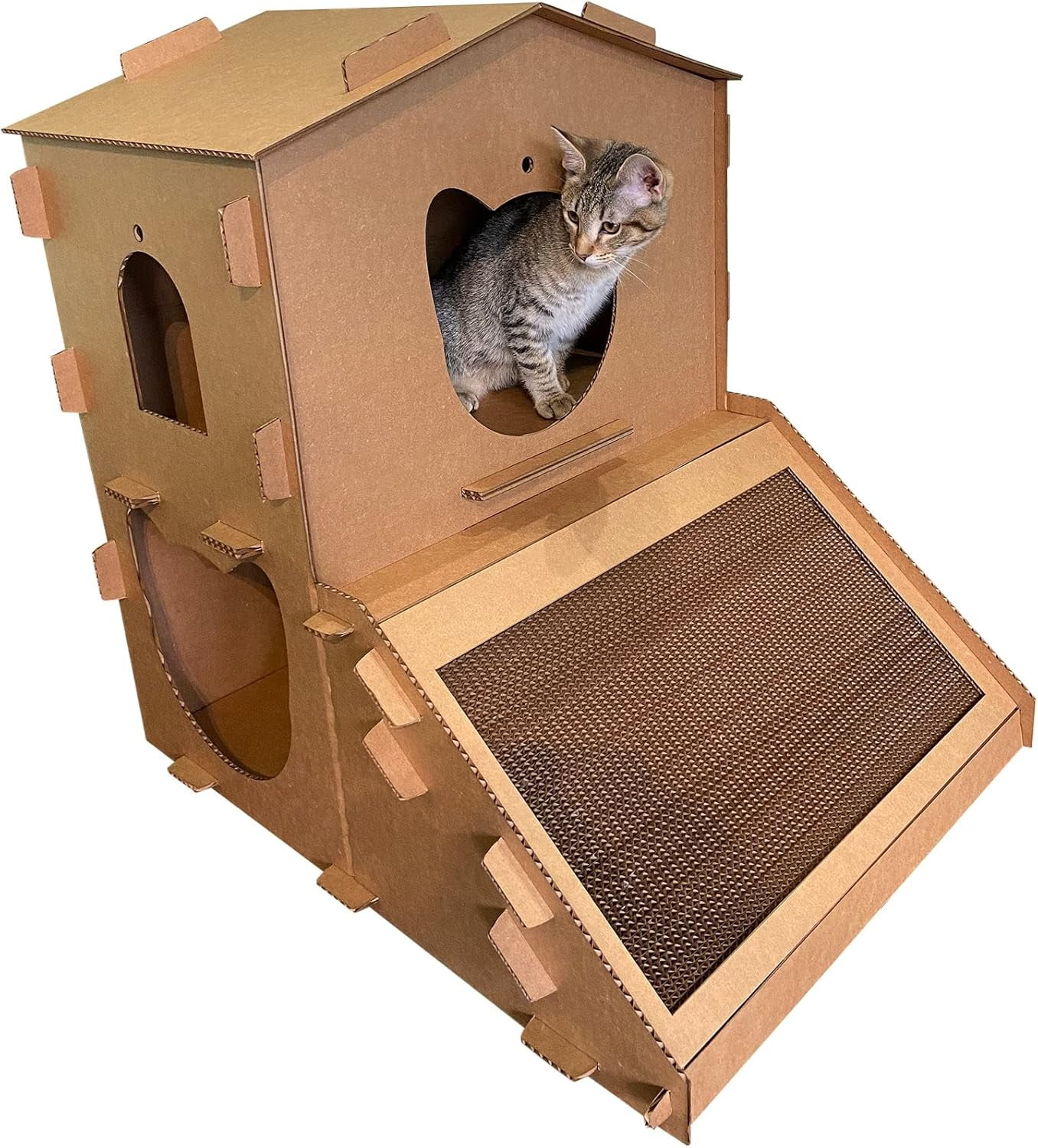 Cat Mansion, 200 lb. Test Corrugated Cardboard, Cat Playhouse for ...