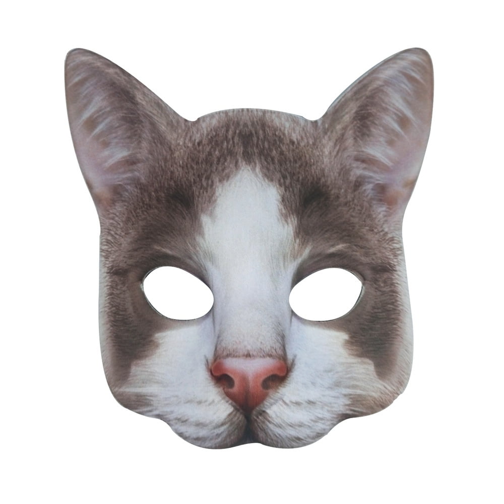 Cat Mask Animal Half Face Mask Fancy Dress Animal Tabby Mask Animal Cat Head Mask Halloween ...
