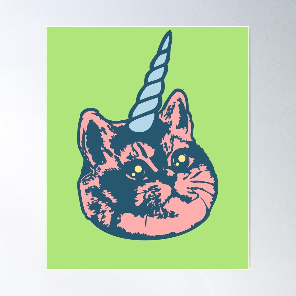 Cat Meme Cute Meowgical Caticorn Poster Wall Art, Modern Wall Decor For ...