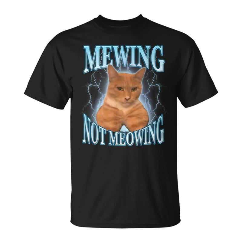 Cat Meme Mewing Looksmax Meowing Cat Trend TShirt - Walmart.com