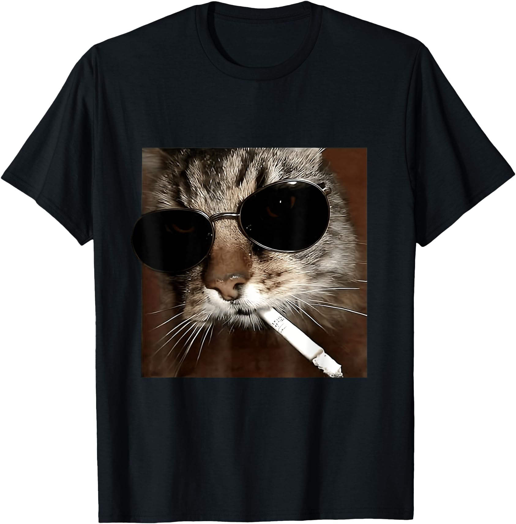 Cat Meme Wearing Sunglass And Smoking Cigarette Gangster Cat T-Shirt ...