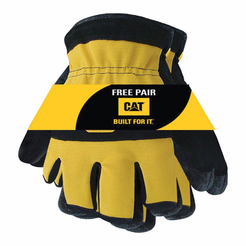 Cat Men's Palm Work Gloves Black/Yellow L 2 pair - Walmart.com