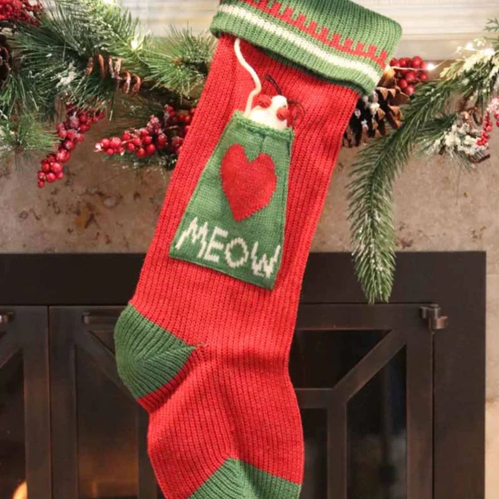 Cat "Meow" Christmas Stocking - Walmart.com