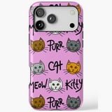 Cat Meow Kitty Purr Simple Feline Sound Graphic Case Protective Cover ...