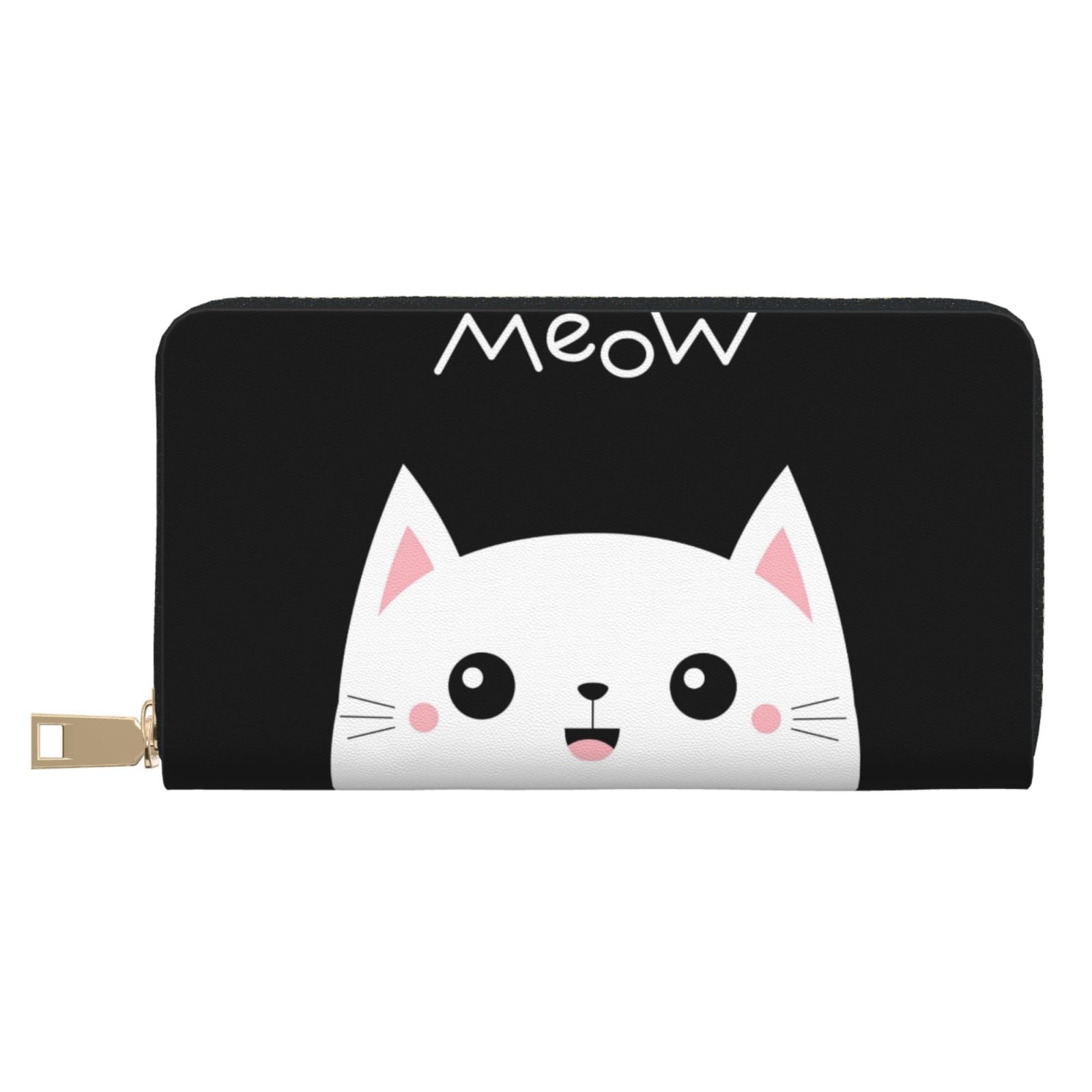 Cat Meow Wallet Women, Leather Bifold Multi Card Wallet, Women's ...