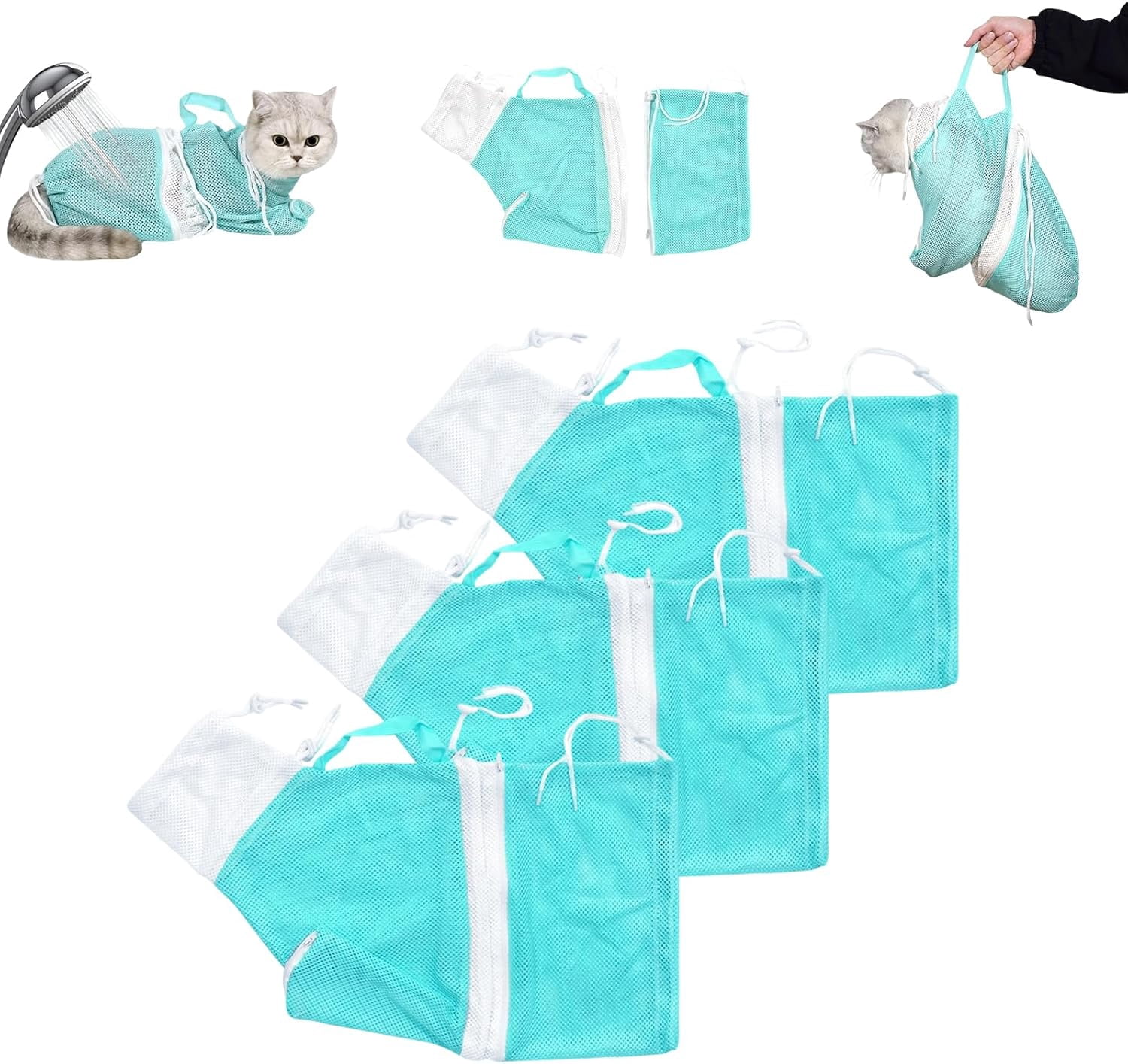 Cat Mesh Bathing Bag, Adjustable Cat Shower Bag, Detachable Washing Bag ...