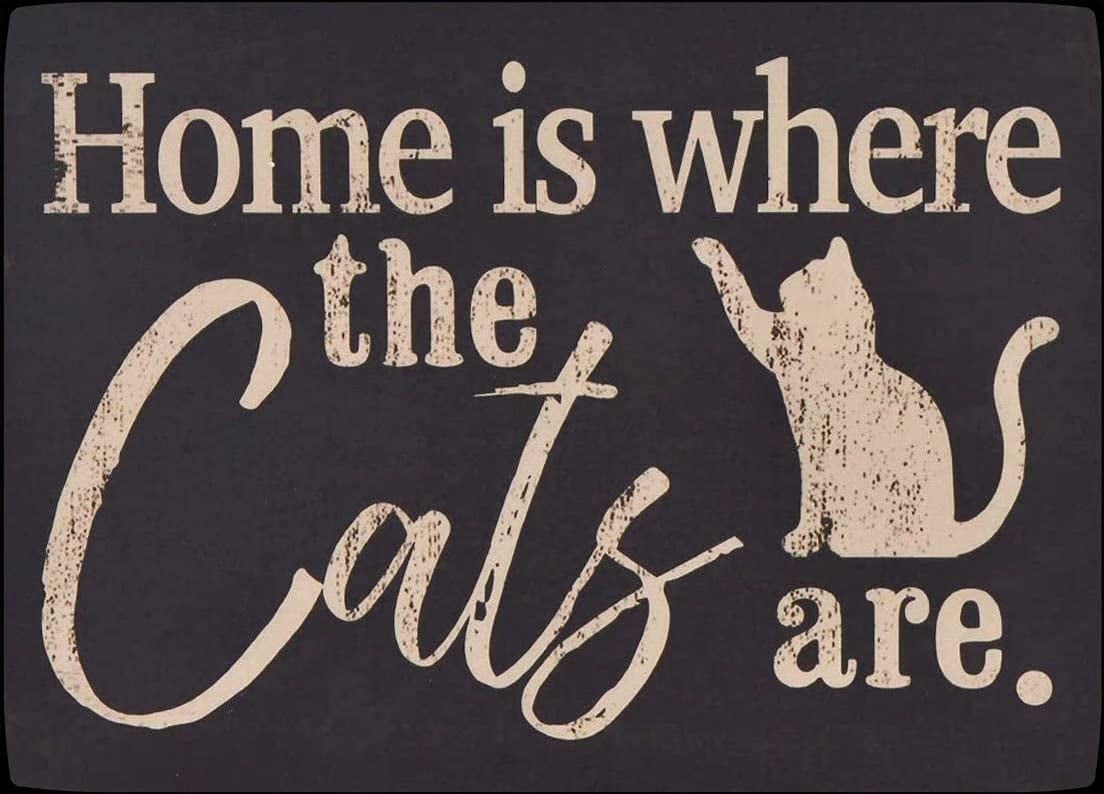 Cat Metal Aluminum Sign, Home is Where The Cats are, Retro Aluminum ...