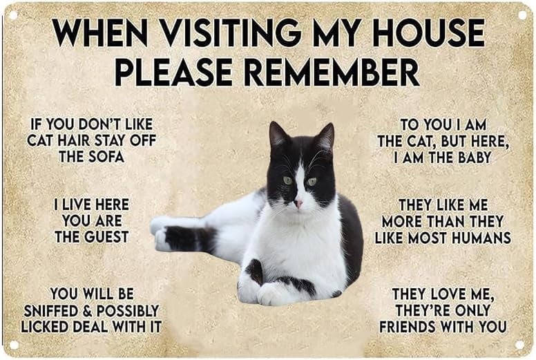 Cat Metal Sign When Visiting My House Please Remember Tin Signs Vintage ...