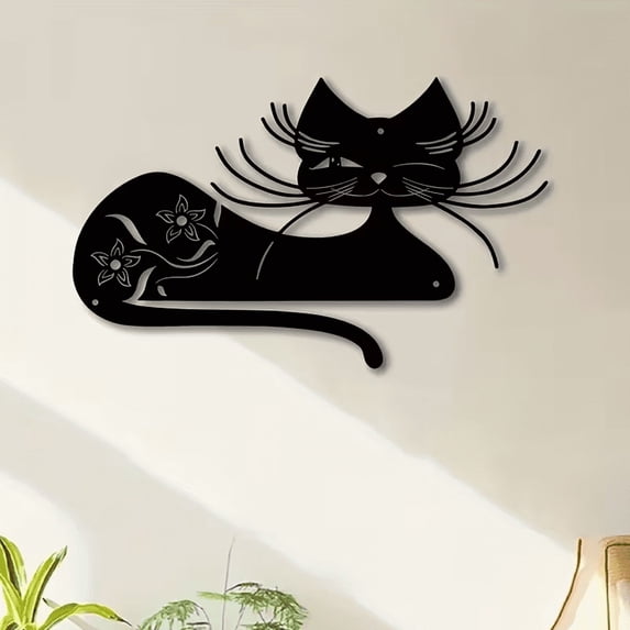 Cat Metal Wall Art, Iron Wall Decor for Indoor or Outdoor Use - Walmart.com