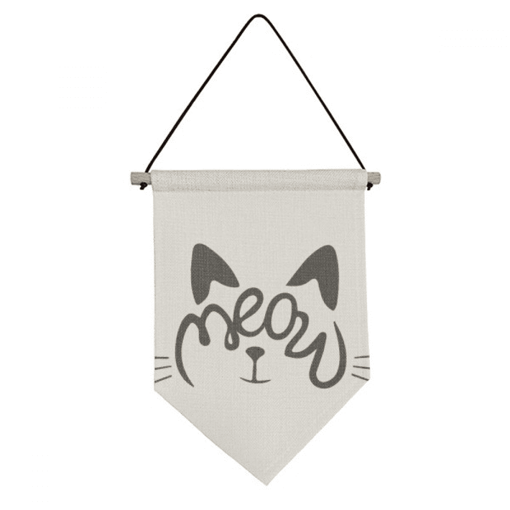 Cat Mewing Quote Animal Cartoon Canvas Flag Hanging Wall Art Decor ...