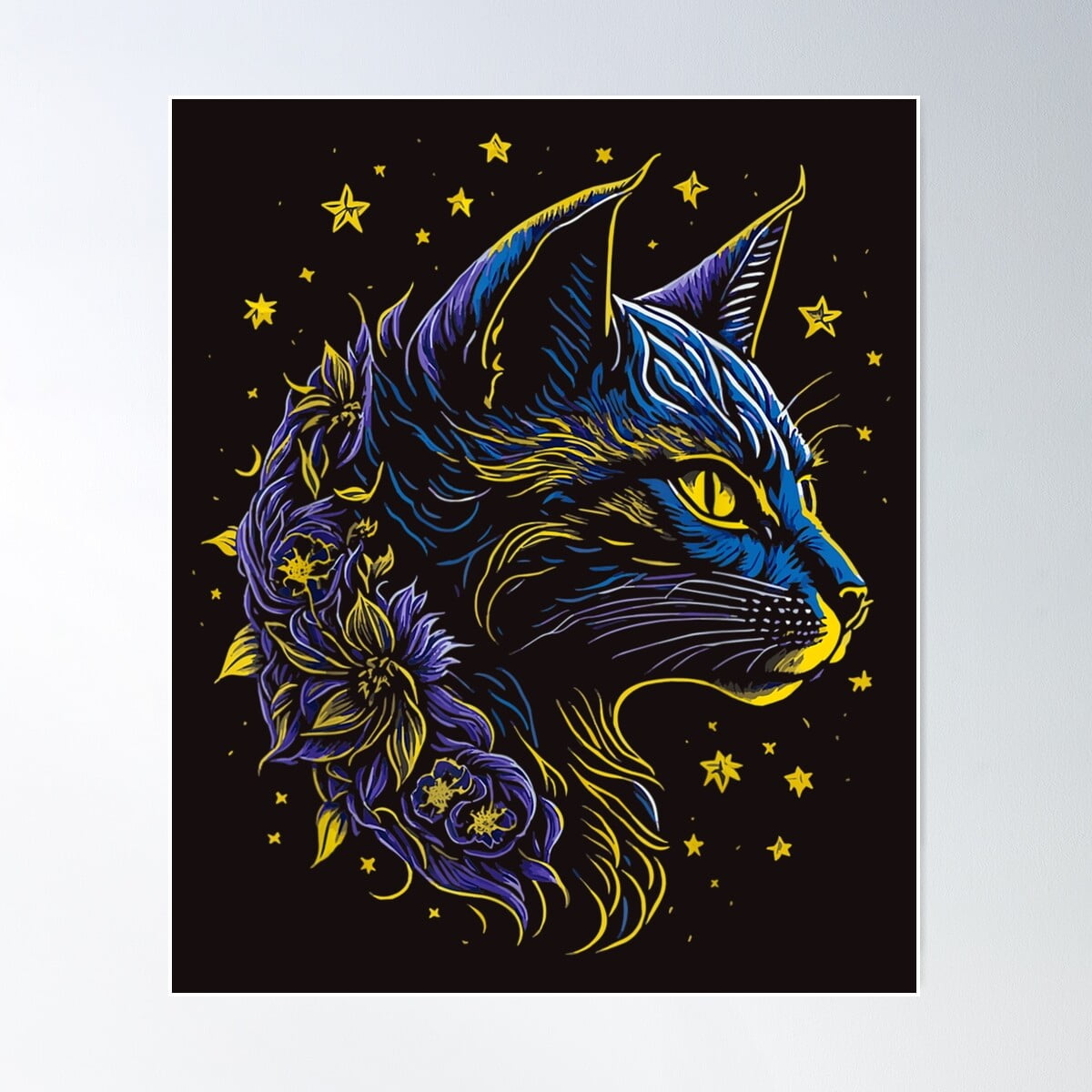 Cat Miaw Cat Miaw Cat Miaw Cat Miaw Poster Wall Art, Modern Wall Decor ...