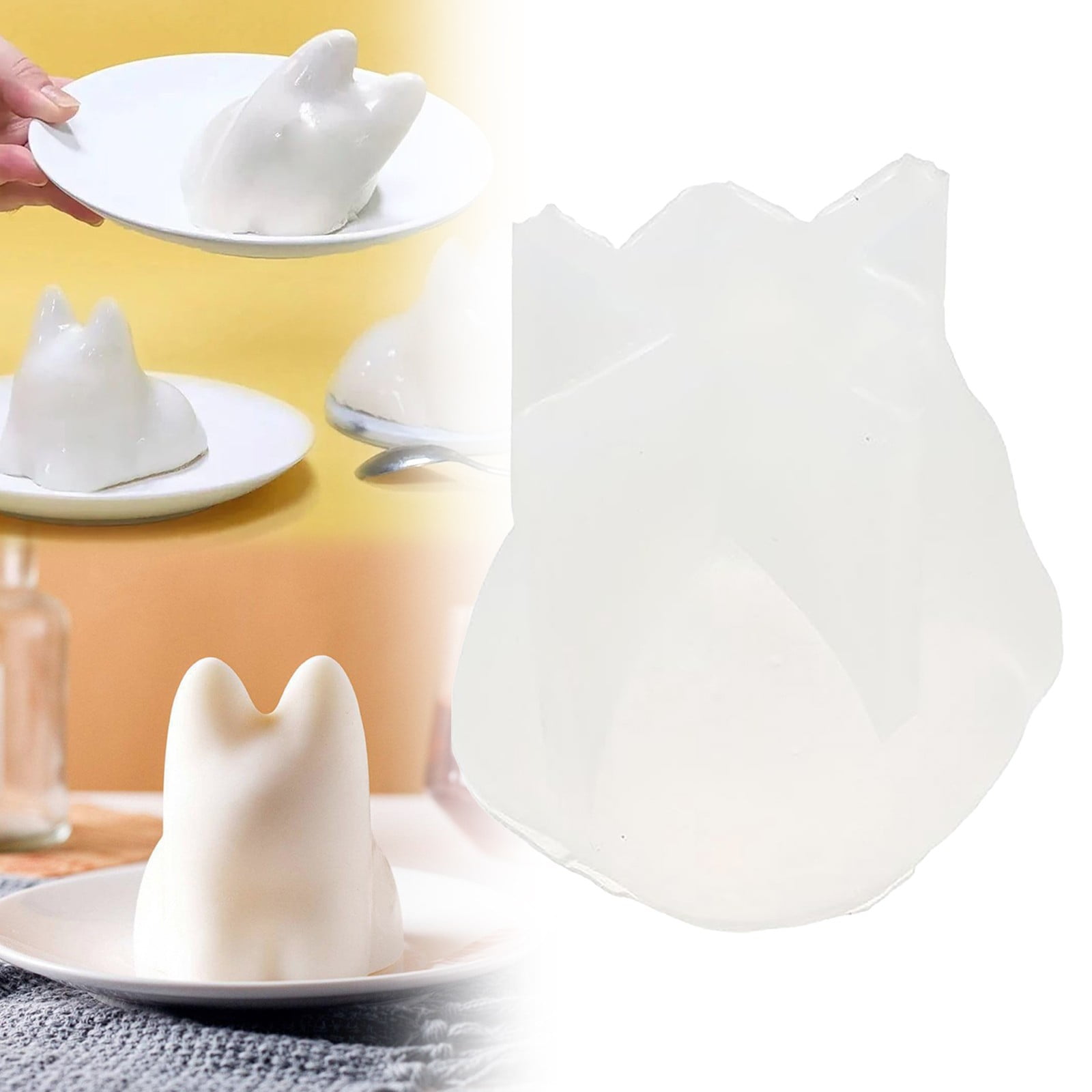 Cat Milk Pudding Silicone Mould Cat Shaped Cream Silicone Mould Jelly ...