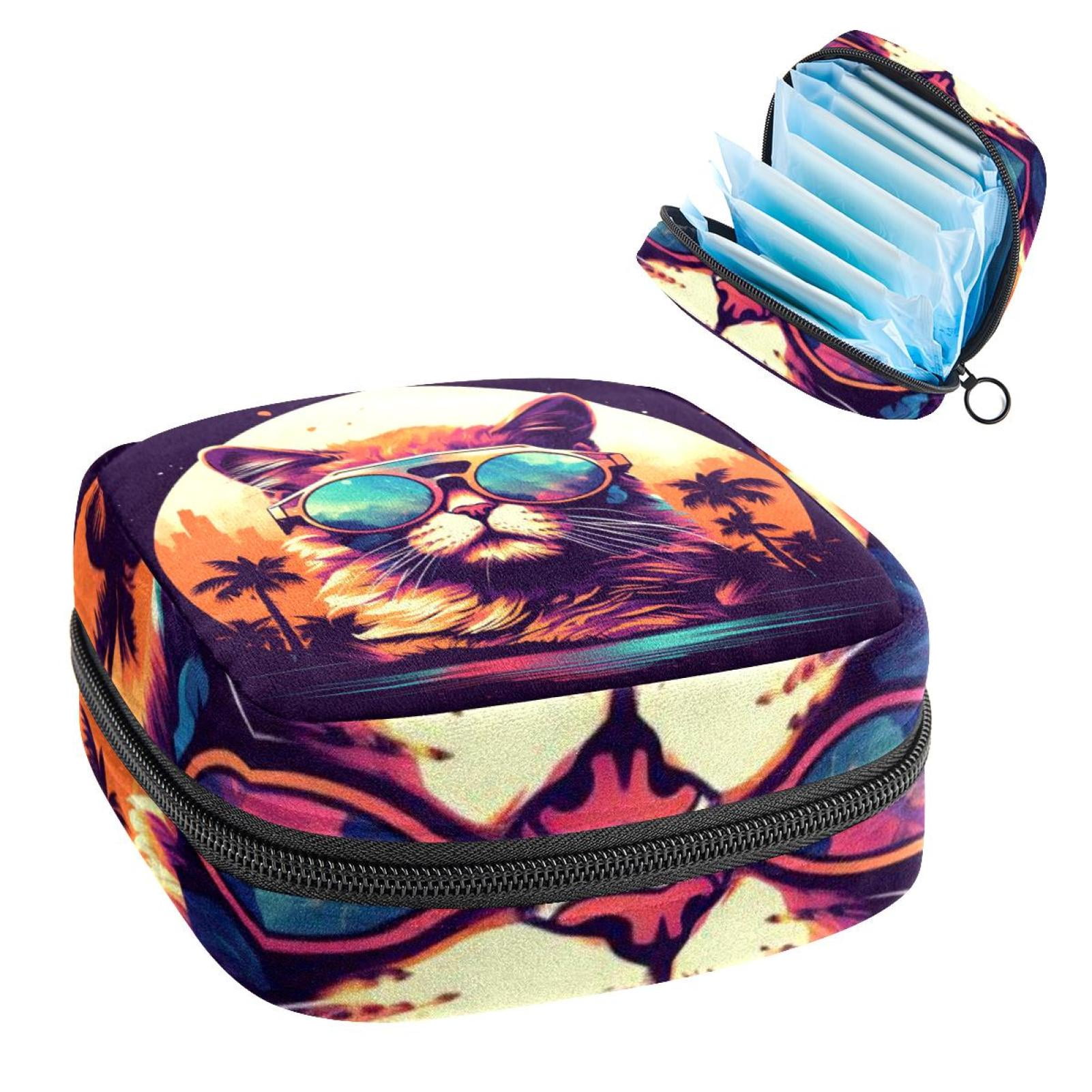 Cat Mini Plush Sanitary Napkin Pouch - Makeup Bag, Period Bags for ...