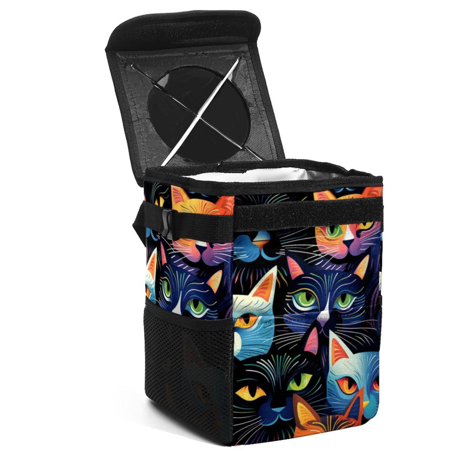 Cat Mini Trash Can Car Trash Bin Trash Can for Car - Foldable, with Lid ...