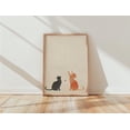 Cat Minimalist Silhouette Cream Black Modern Decor Living Room ...