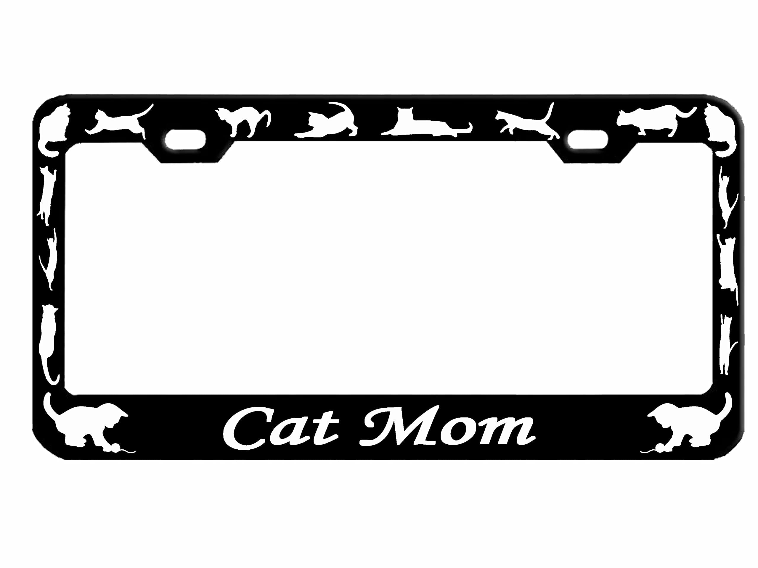 Cat Mom Cat Lover Design Heavy Duty Metal Car License Plate Frame Auto ...