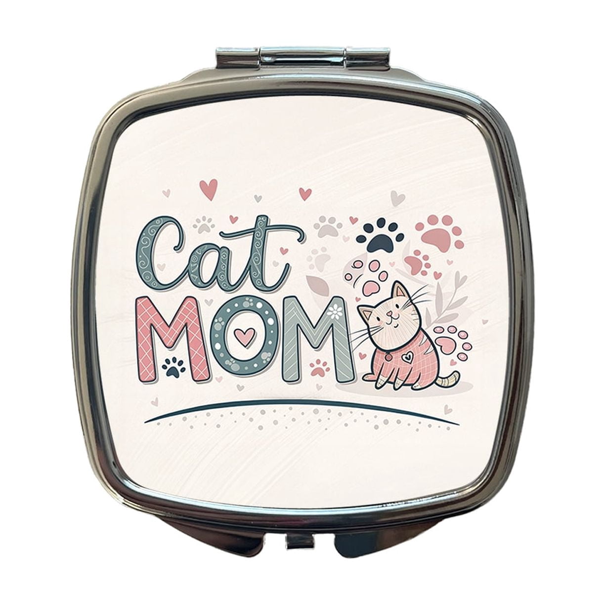 Cat Mom Cute Travel Makeup Handbag Purse Small Pocket Compact Mirror ...