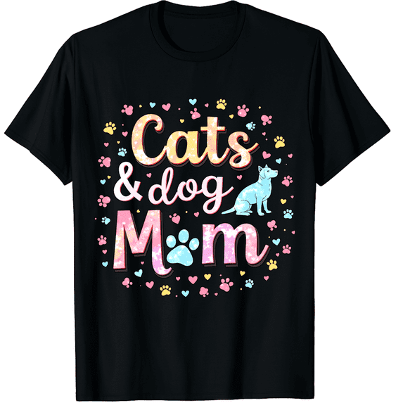 Cat Mom Dog Mom Girl Women Mother's Day Pet Lover Tie Dye Graphic Crew ...