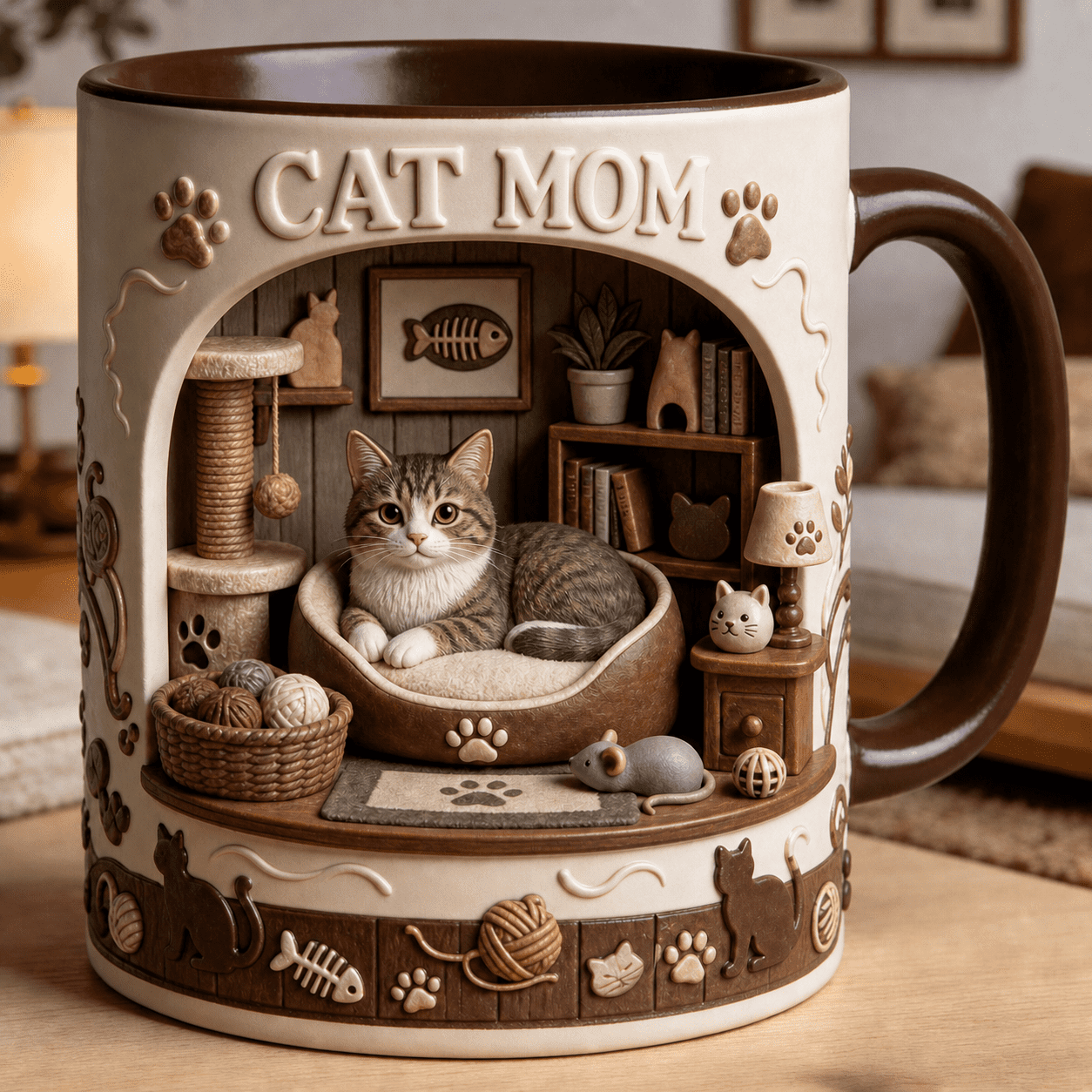 Cat Mom Mug Cute Cat Lover Gift for Coffee, Tea, Birthdays & Pet Moms ...