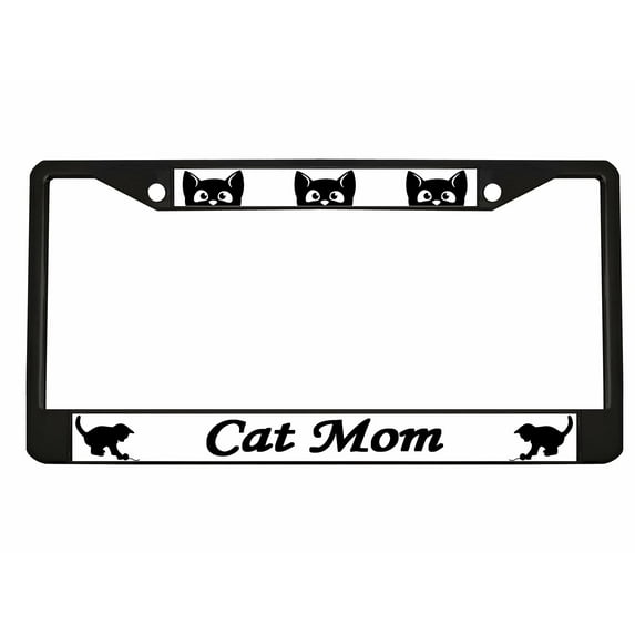 Cat Mom Style Cat Lovers Metal License Plate Frame Personalized/Car ...