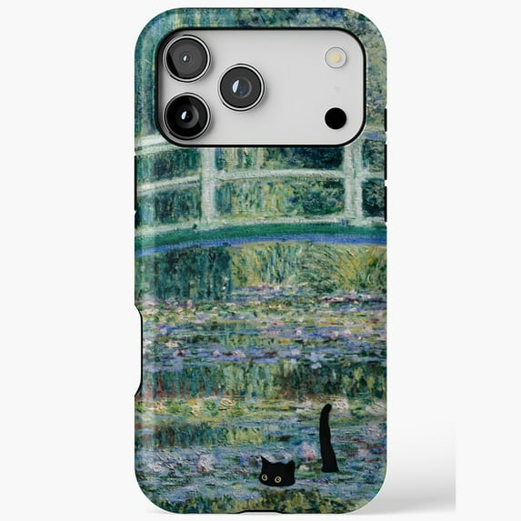 Cat Monet Art Parody Design Protective Cover for iPhone 11 12 13 14 15 ...