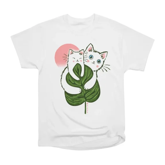 Cat Monstera T-Shirt Tee Gift For Him Merch For Her Apparel For Friend ...