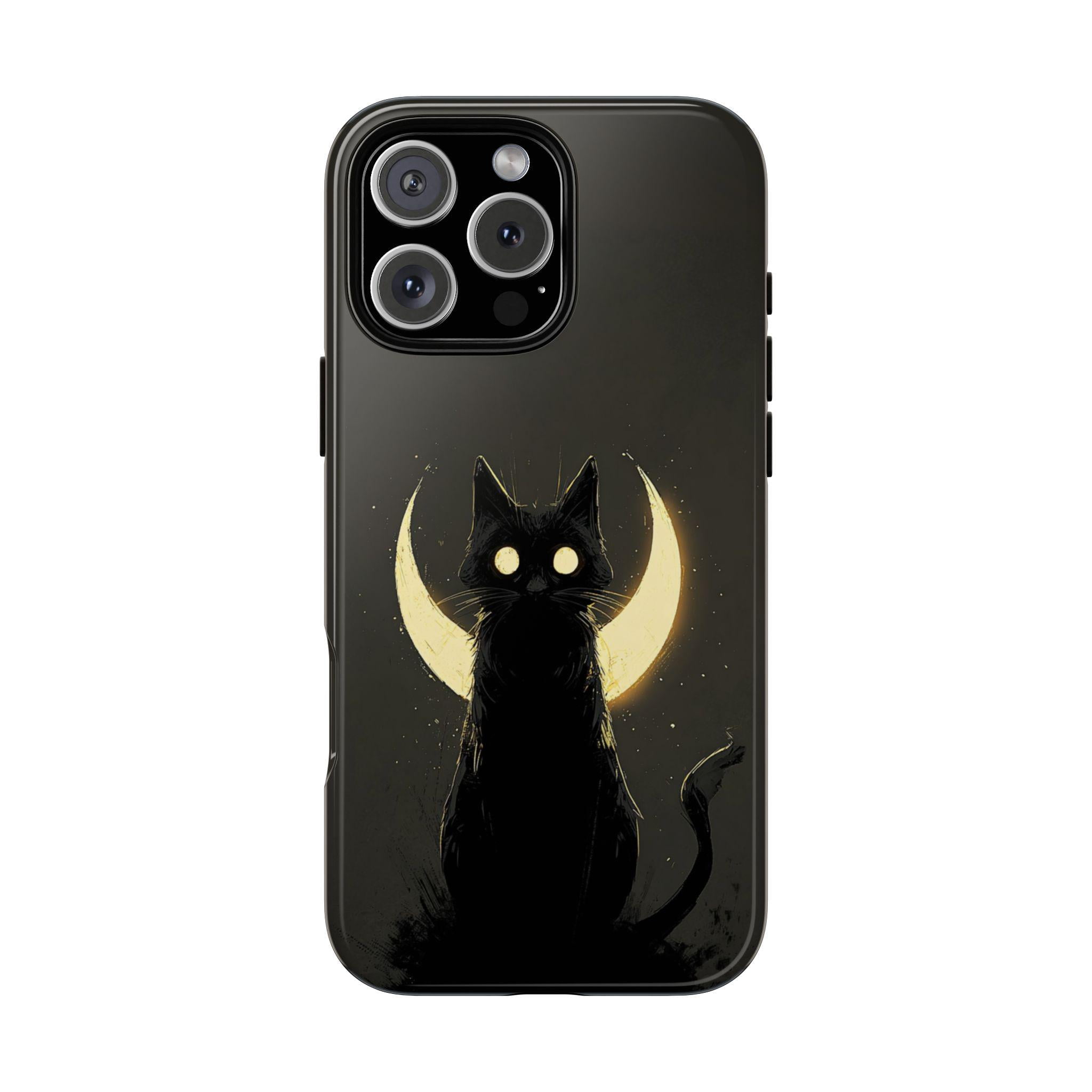 Cat Moon Celestial Night Phone Case for iPhone 17 through 11 Pro Max ...