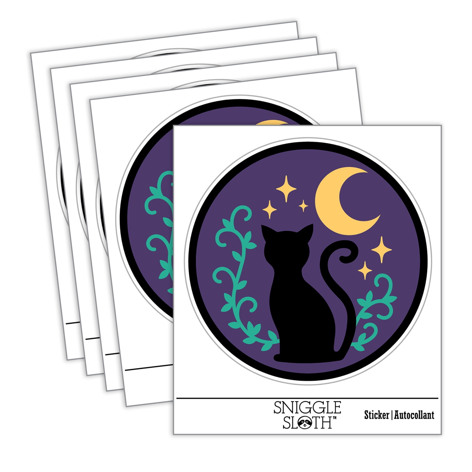 Cat Moon Stars Car Window Bumper Water Bottle Phone Tablet Laptop ...