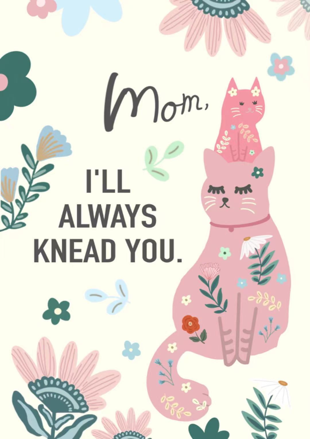 Cat Mother's Day card, cute cat mom card, funny Mother's Day card ...