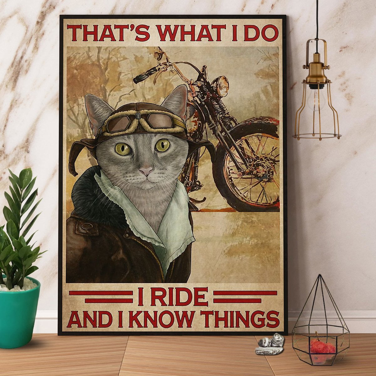 Cat Motorcycle That'S What I Do I Ride And I Know Things Paper Poster ...