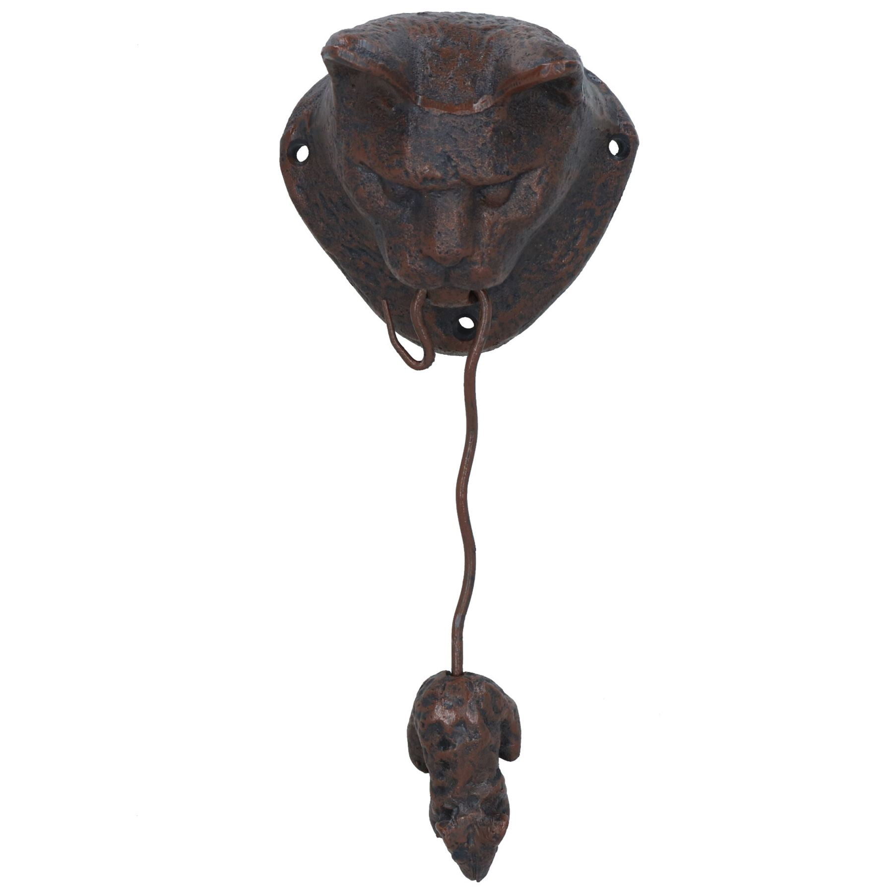 Cat & Mouse Door Knocker Bell Ringer Cast Iron Garden Shed House Cast ...