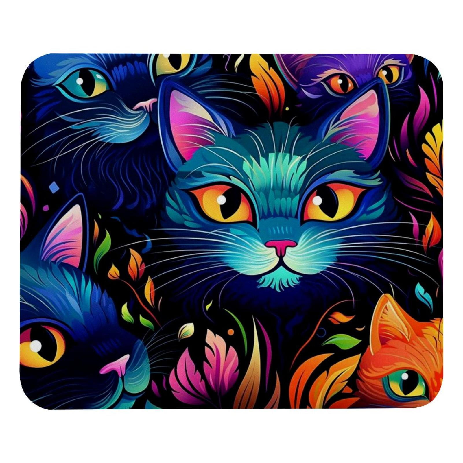 Cat Mouse Pad for Wireless Mouse Home Office Desk Laptop with Rubber ...
