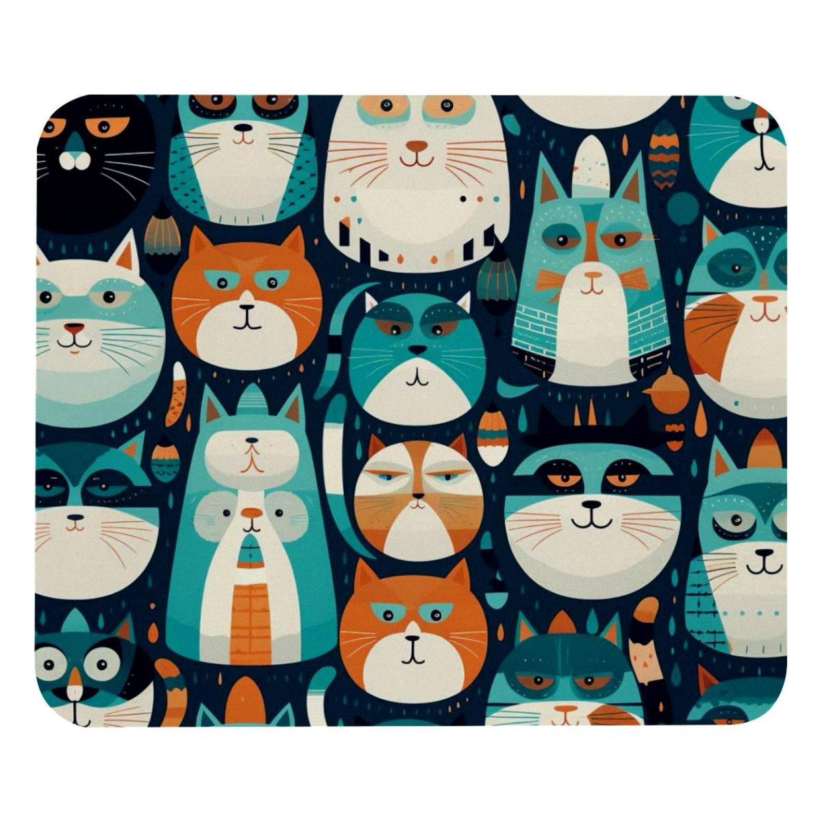 Cat Mouse Pad for Wireless Mouse Home Office Desk Laptop with Rubber ...
