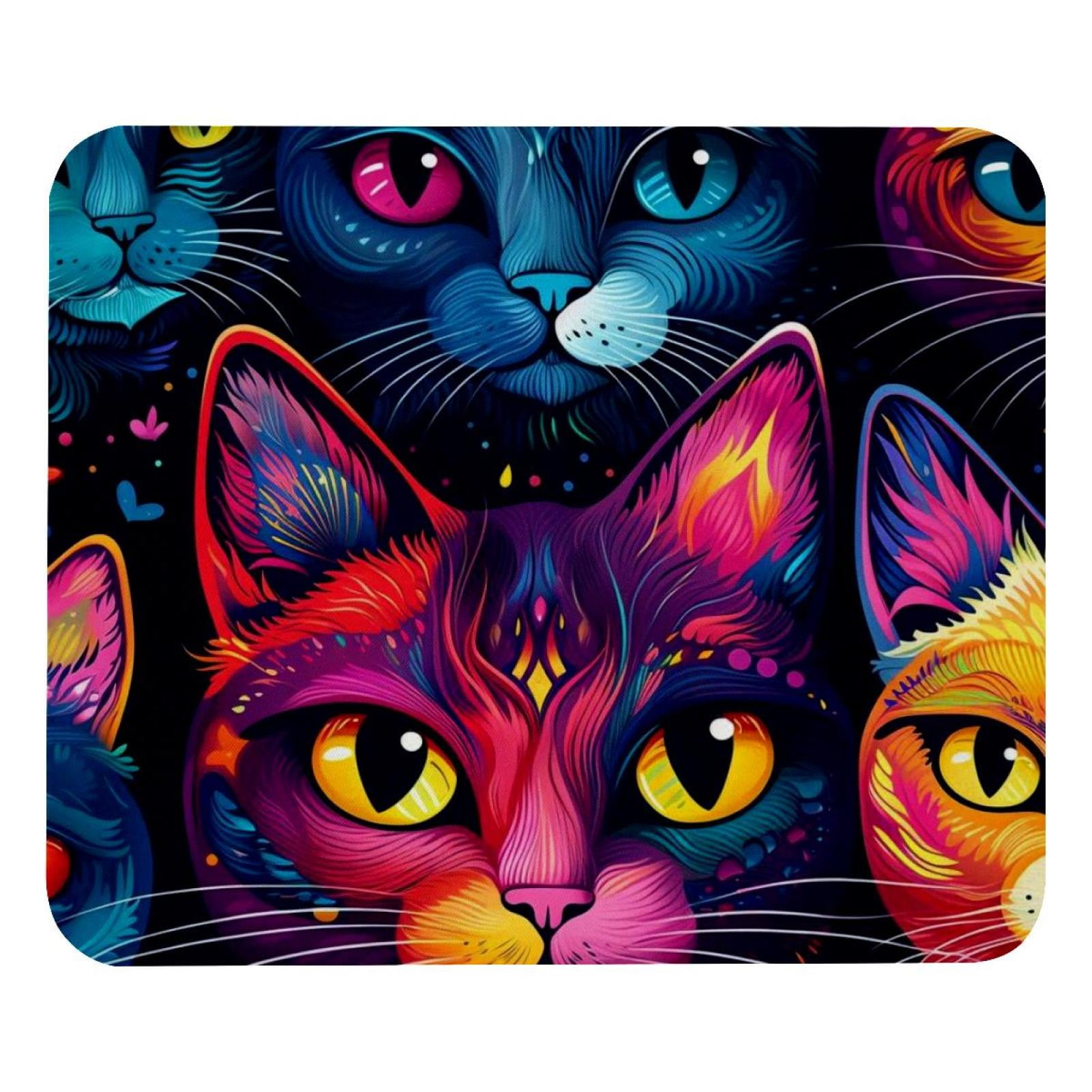 Cat Mouse Pad for Wireless Mouse Home Office Desk Laptop with Rubber ...