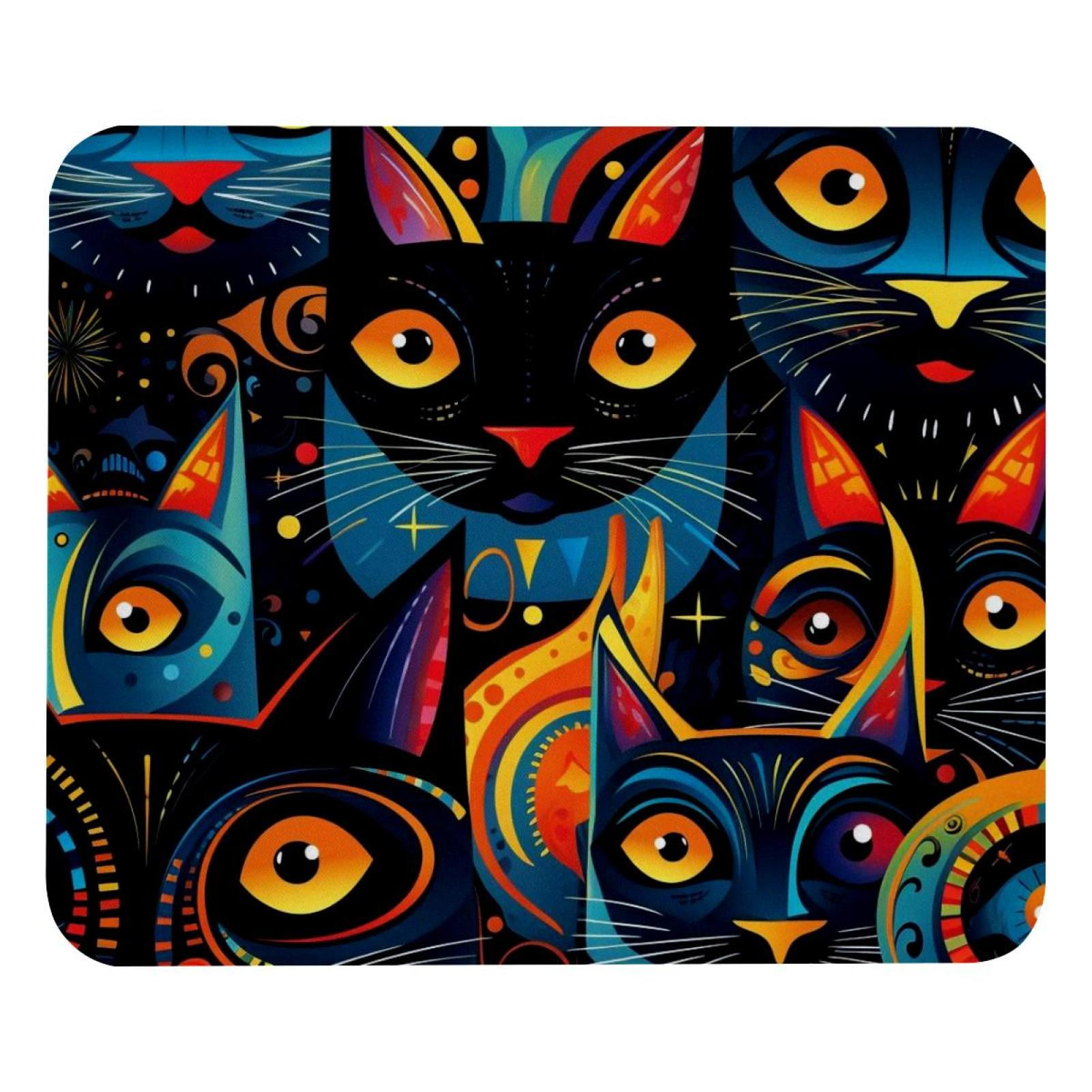 Cat Mouse Pad for Wireless Mouse Home Office Desk Laptop with Rubber ...