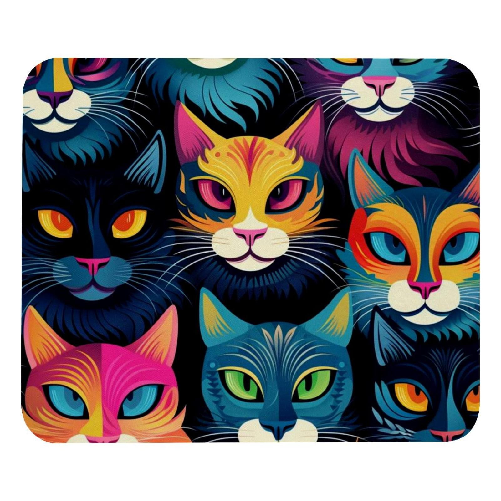 Cat Mouse Pad for Wireless Mouse Home Office Desk Laptop with Rubber ...