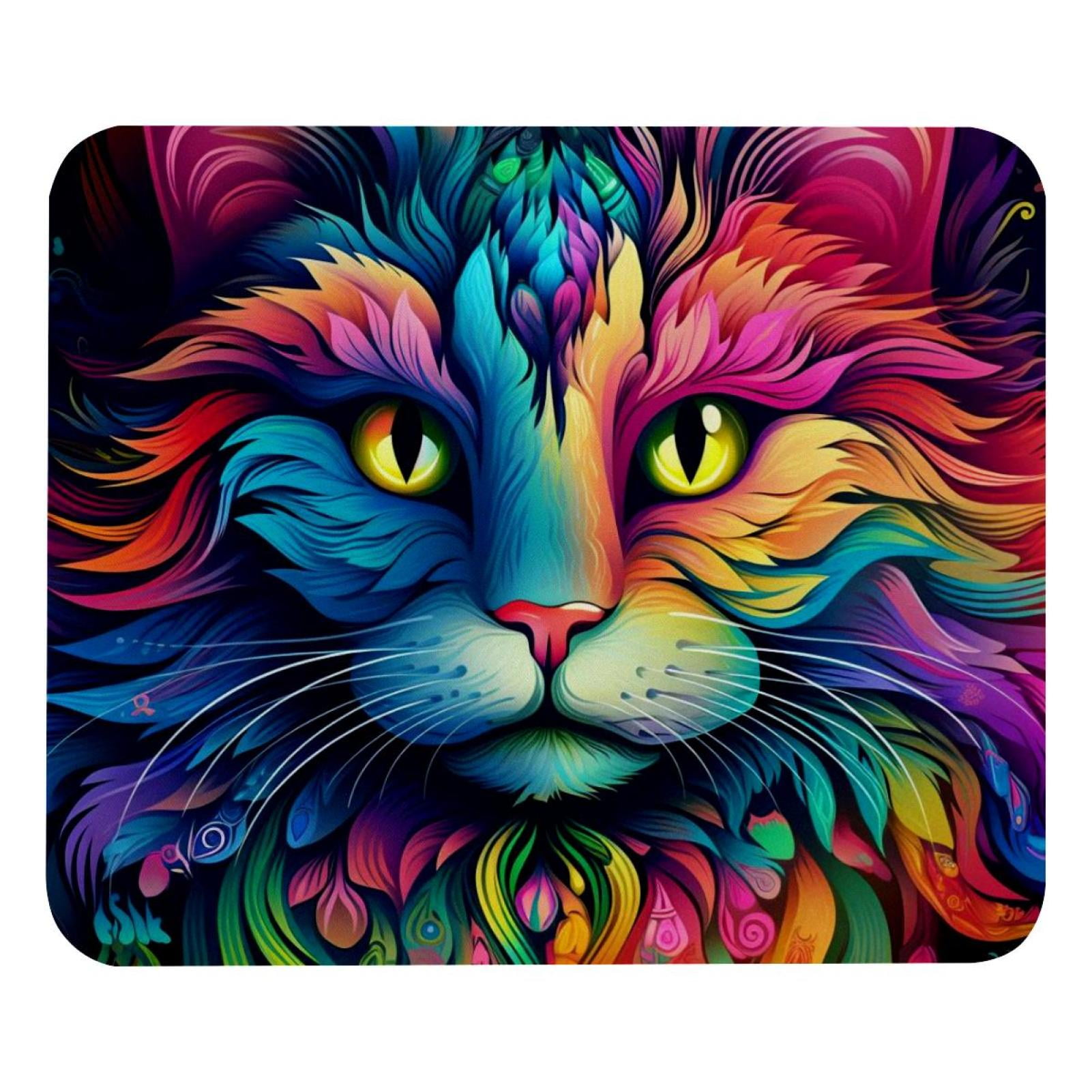 Cat Mouse Pad for Wireless Mouse Home Office Desk Laptop with Rubber ...
