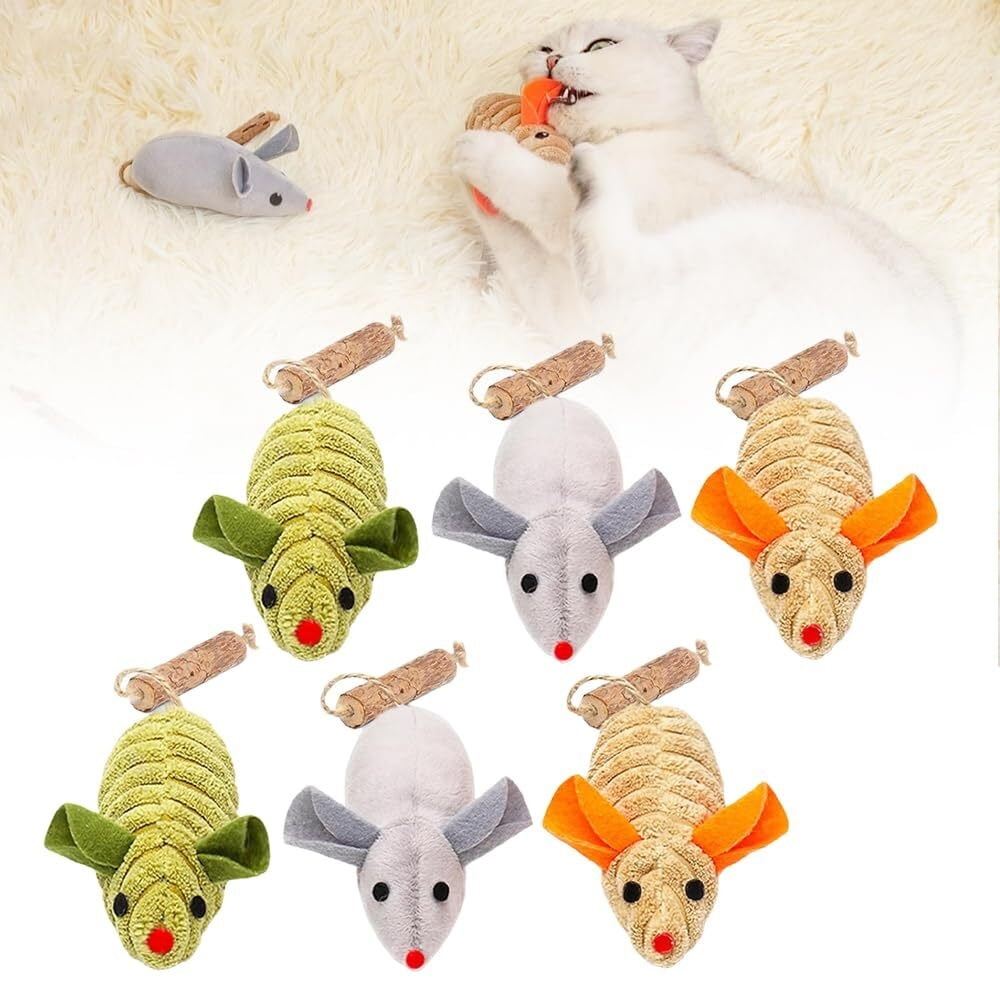 Cat Mouse Toy, 2024 New Cat Nip Toys Cat Plush Chew Toys, Silvervine ...