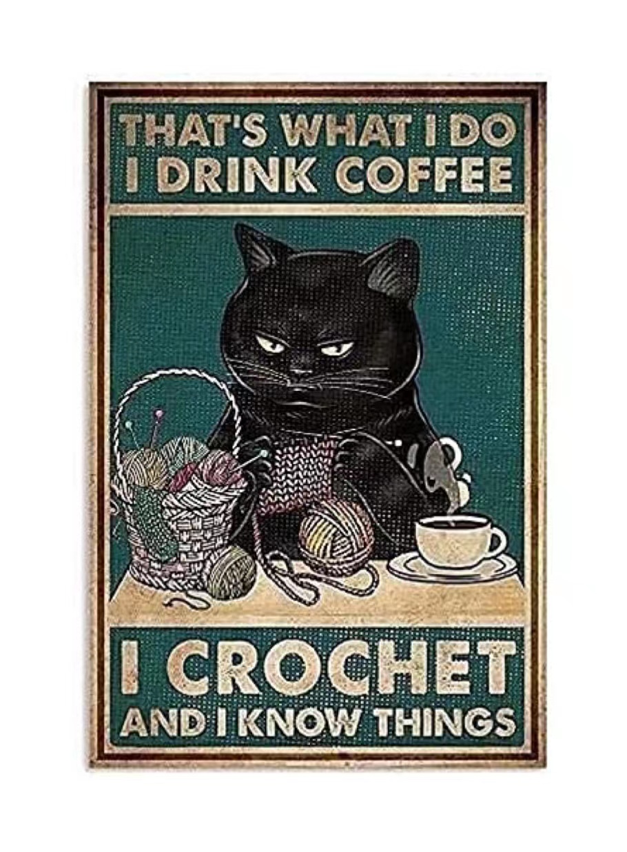 Cat Music Retro Poster,Metal Tin Sign Of Cat Playing The Clarinet Style ...