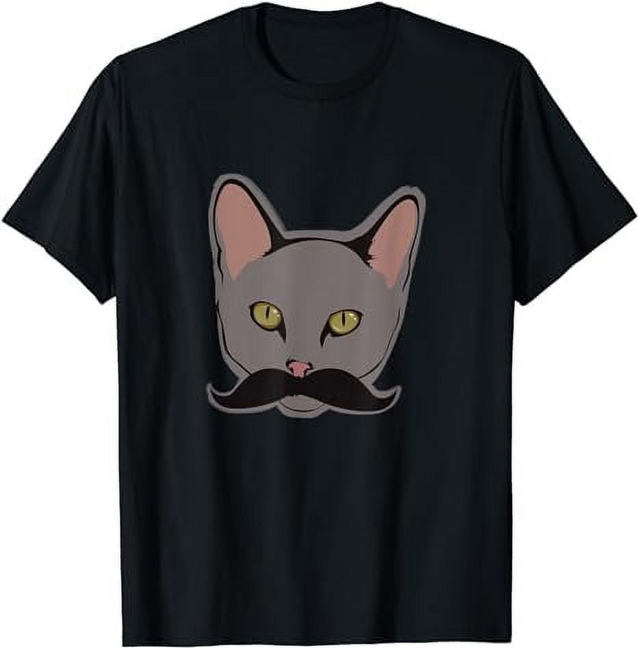 Cat Mustach T-Shirt - Walmart.com