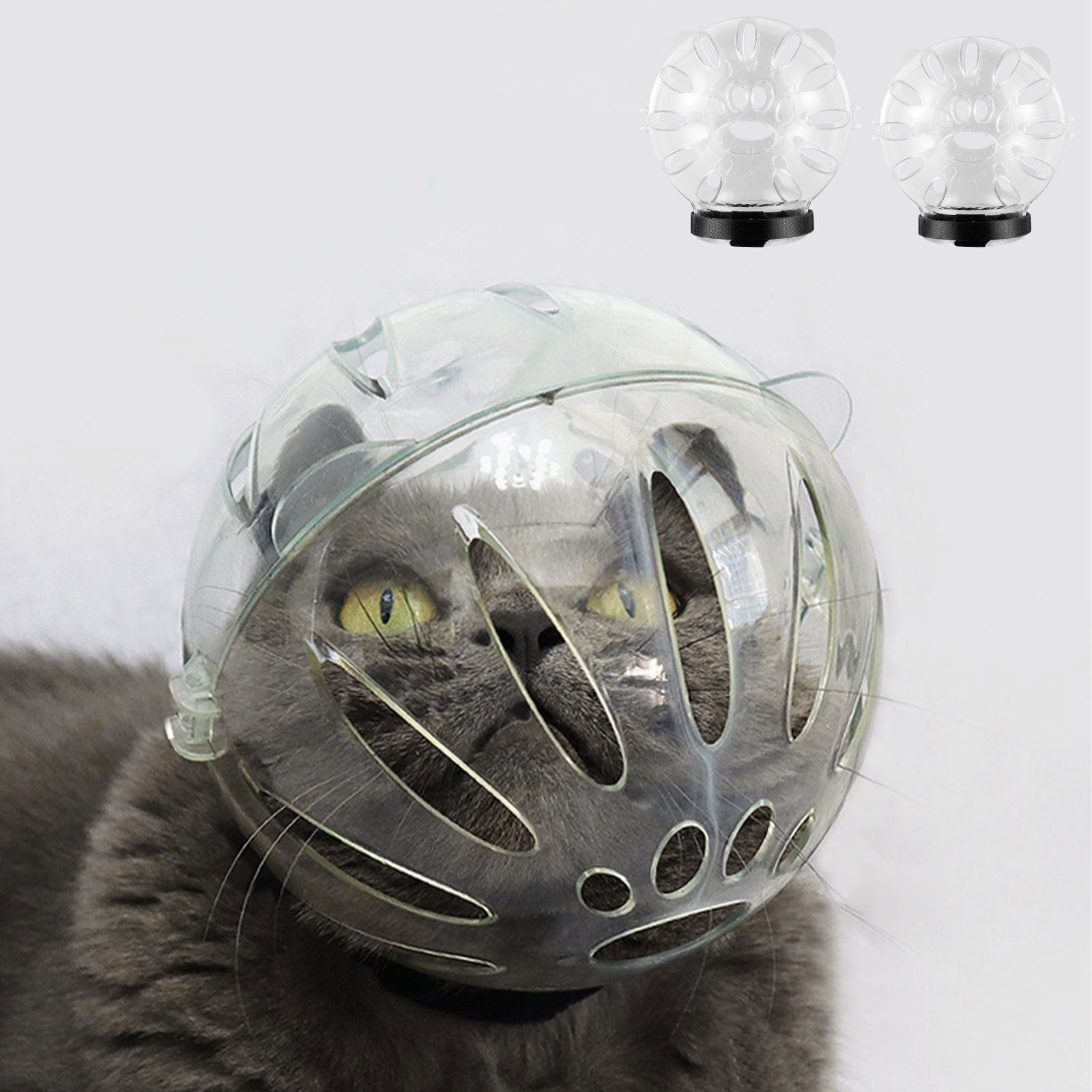 Cat Muzzle and Boots Anti Bite Cat Breathable Hood Anti-Licking Clear ...