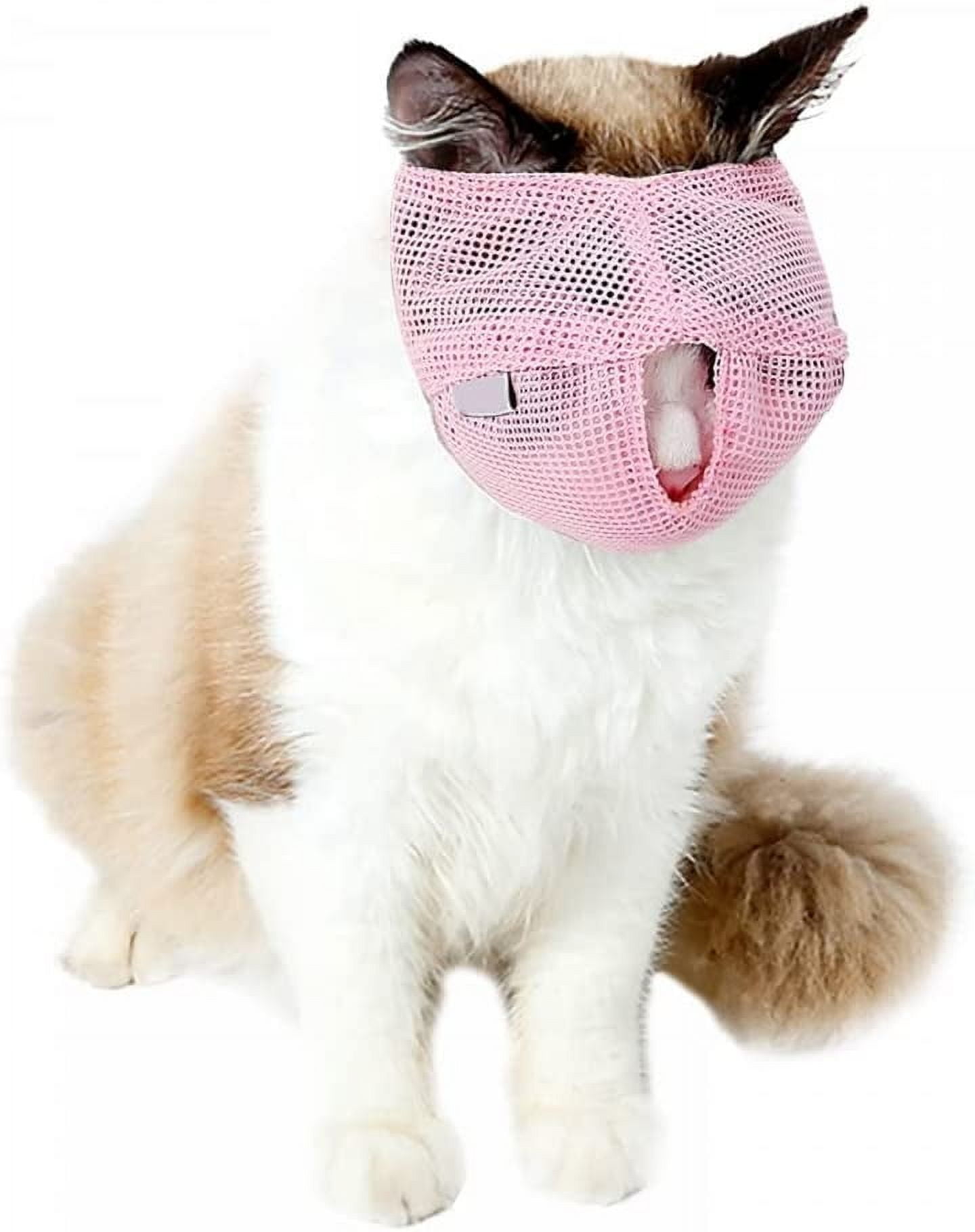 Cat Muzzle with Breathable Mesh, Cat Mouthguard to Prevent Biting ...