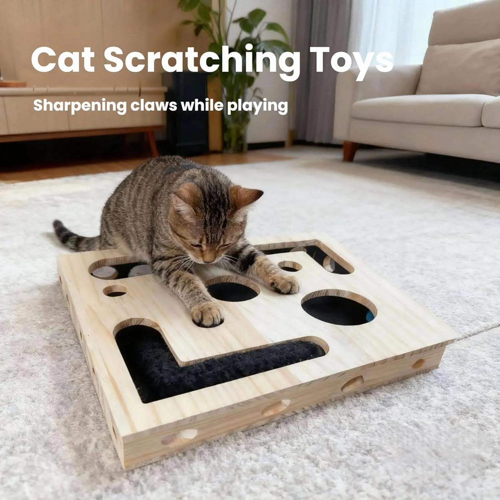 Cat Nail File Enrichment Box, Cat Nail File Box with Interactive Maze ...