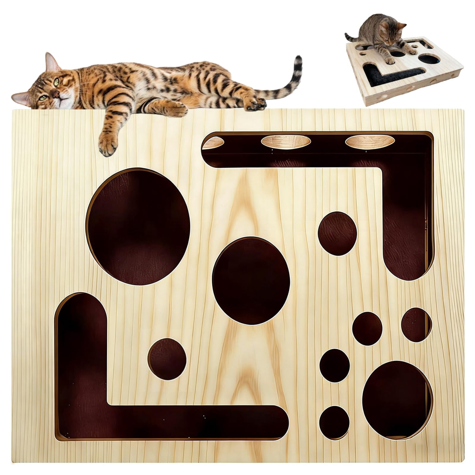 Cat Nail File Enrichment Box, Cat Scratch Puzzle Enrichment Maze Box ...