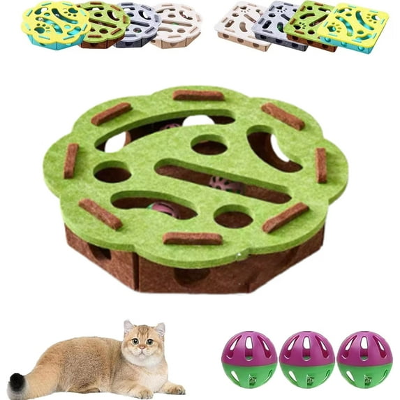 Cat Nail File Enrichment Box, Indoor Cats Felt Maze Box,Interactive Cat ...