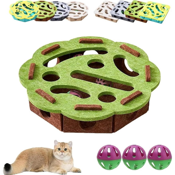 Cat Nail File Enrichment Box, Indoor Cats Felt Maze Box,Interactive Cat ...
