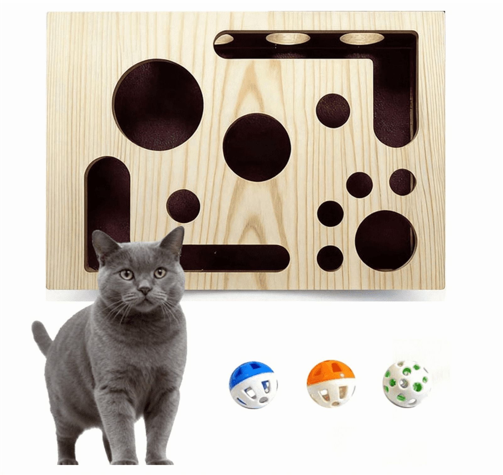 Cat Nail File Enrichment Box Pro - Solid Wood, Widened Hole, Frosted ...