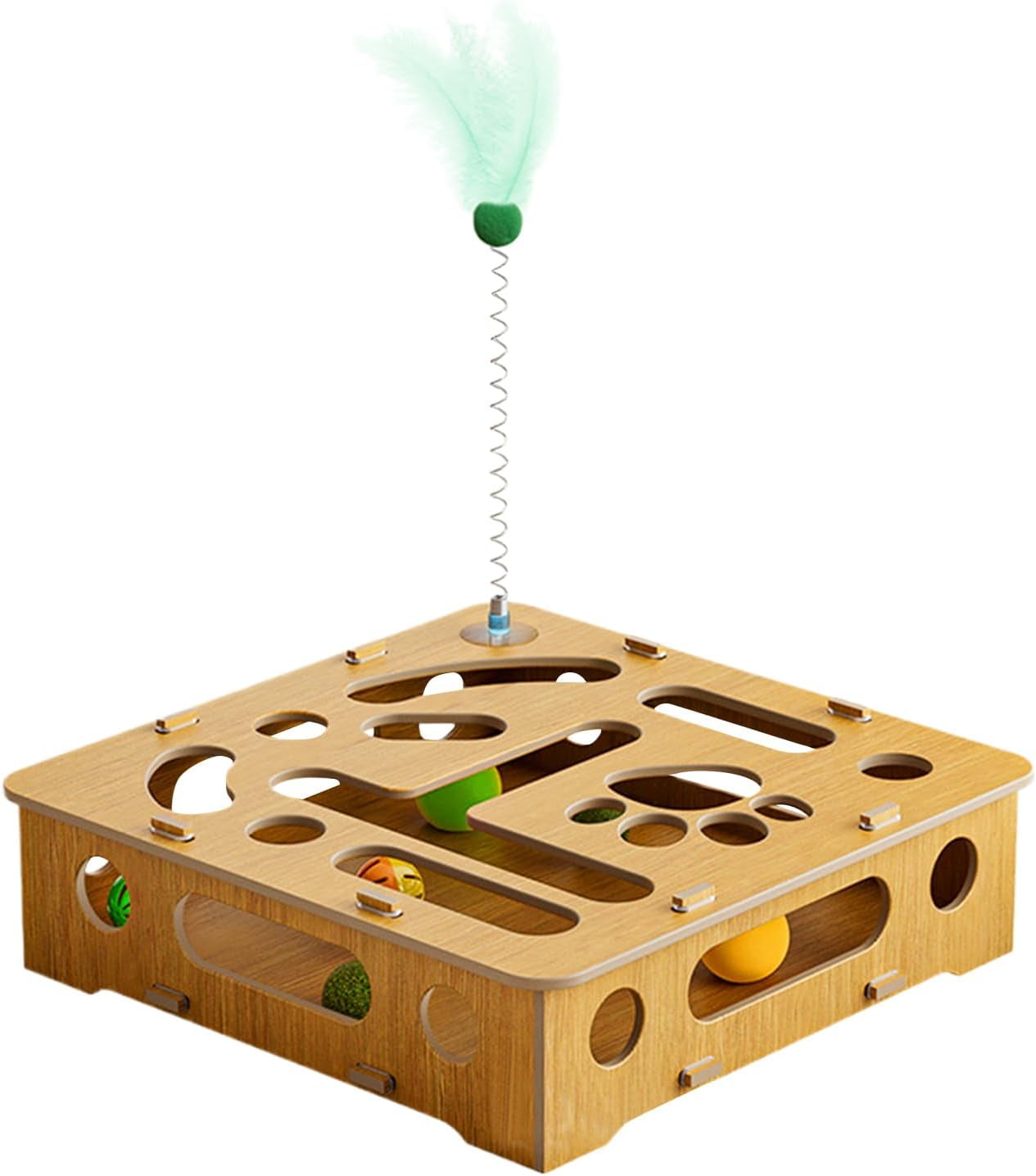 Cat Nail File Enrichment Box, Wooden Cat Nail File Box, Maze Cat ...