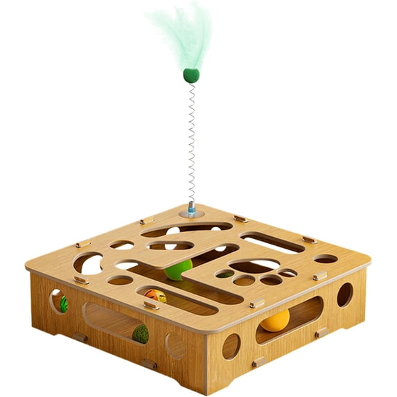 Cat Nail File Enrichment Box, Wooden Cat Nail File Box, Maze Cat ...