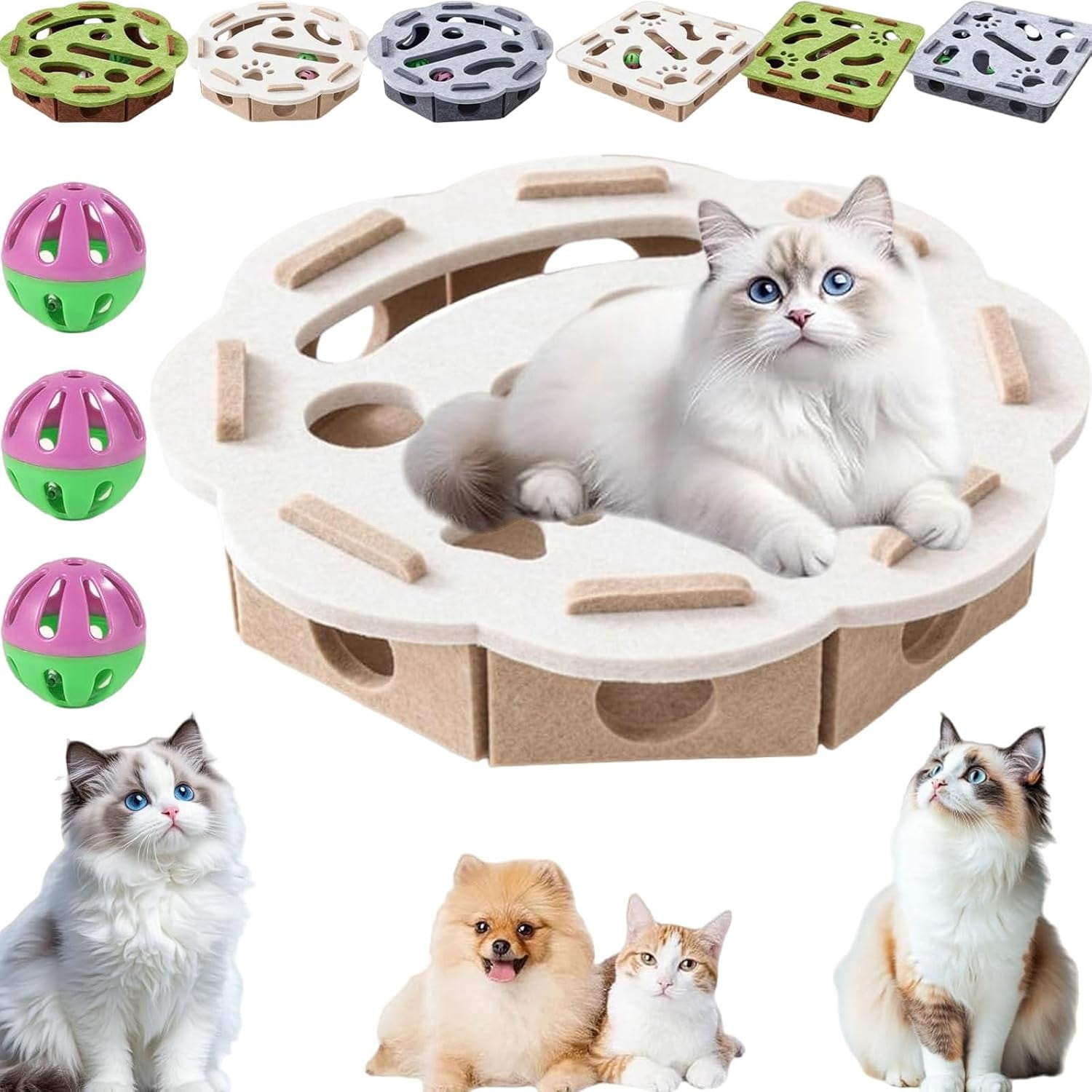 Cat Nail File Toy with Treat Dispenser, Cat Nail File Enrichment Box ...